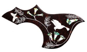 hummingbird abalone and mother of pearl inlay flower 41" folk acoustic guitar pickguard