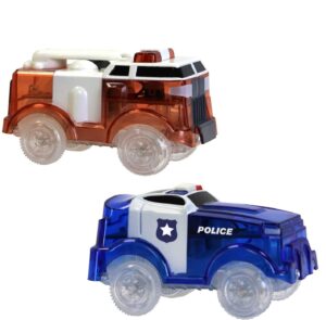 ontel magic tracks - fire truck & police car