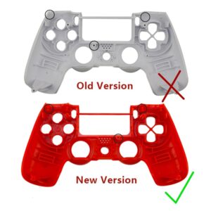 Ambertown Replacement Full Housing Shell Case Cover with Buttons Mod Kit for PS4 Pro Slim for Sony Playstation 4 Dualshock 4 PS4 Slim Pro Wireless Controller - Red