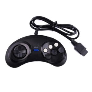 yan new 6 button game controller gamepad for sega genesis controller console black