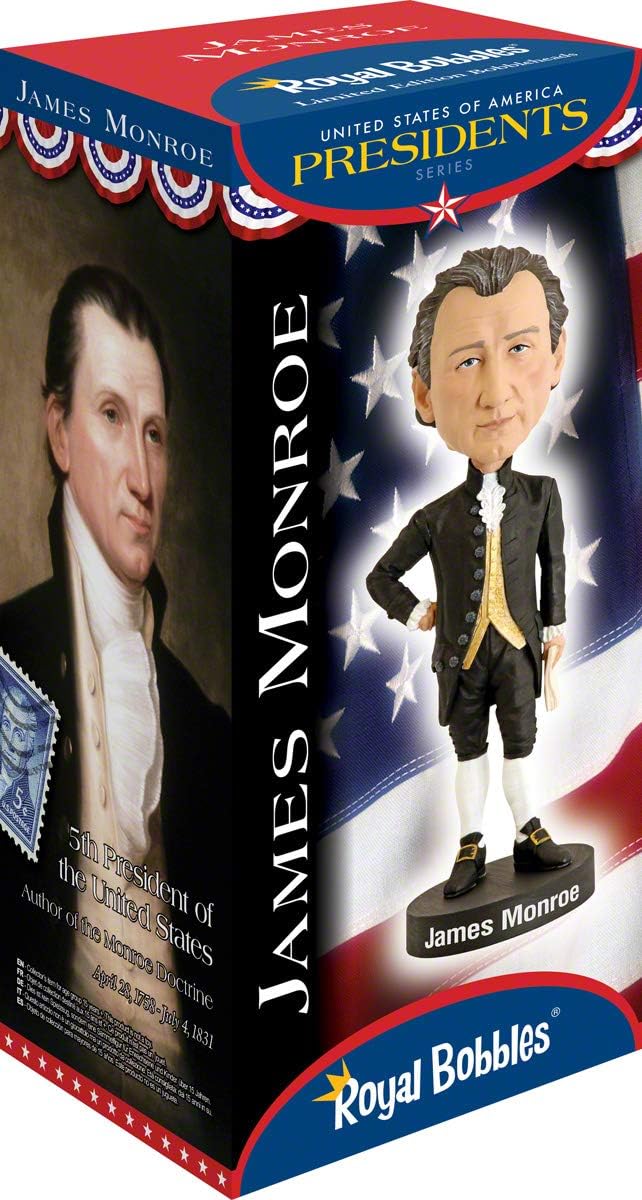 Royal Bobbles James Monroe Bobblehead, Premium Polyresin Lifelike Figure, Unique Serial Number, Exquisite Detail