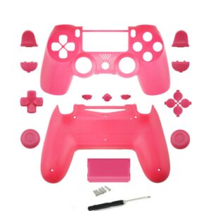 replacement full housing shell case cover with buttons mod kit for ps4 pro slim for sony playstation 4 dualshock 4 ps4 slim pro wireless controller - pink