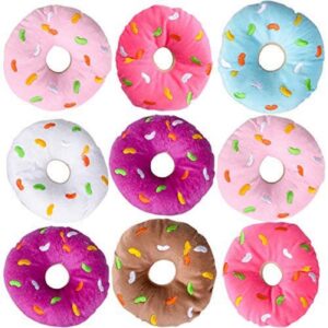 bottles n bags bulk 24 plush donuts, donut party supplies decorations 5" stuffed donut with sprinkles | donut toys in assorted colors (24 pack)