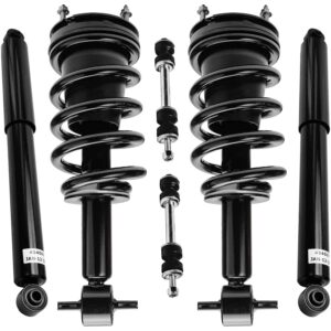 detroit axle - 6pc suspension kit for 2007-2013 chevy gmc silverado sierra 1500 [w/o electronic suspension] front struts sway bars rear shock absorbers replacement 2008 2009 2010 2011 2012