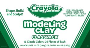 crayola modeling clay classpack (24 packs), bulk modeling clay for kids, 12 colors, nontoxic, classroom supplies for kids arts & crafts