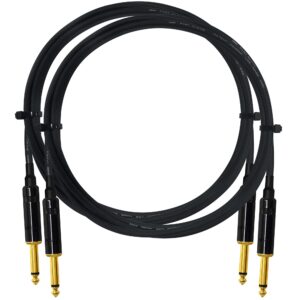 worlds best cables 2 units - 3 foot -pedal, effects, patch, guitar instrument cable custom made made using mogami 2319 wire and neutrik-rean nys224bg gold ¼ inch (6.35mm) ts plugs