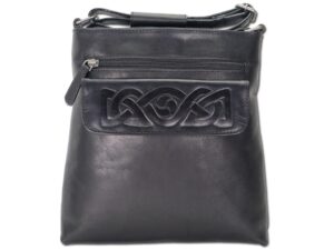 biddy murphy irish hand bag crossbody black leather embossed celtic weave made in ireland