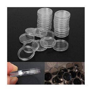 xiaolanwelc@ 100pcs/set 32mm clear coin capsules case coins holders specie container storage boxes organizer collectibles (32 mm)