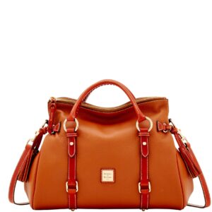 dooney & bourke handbag, pebble grain large satchel - brown