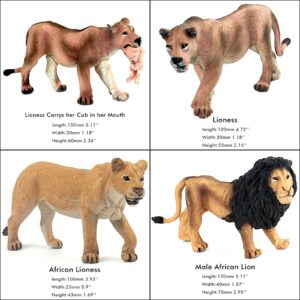 FUNSHOWCASE African Jungle Animals Toy Lions Figure Realistic Plastic Figurine Playset Lot 13-Piece