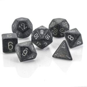 DND Dice Set-Chessex D&D Dice-16mm Speckled Hi-Tech Plastic Polyhedral Dice Set-Dungeons and Dragons Dice Includes 7 Dice - D4 D6 D8 D10 D12 D20 D% (CHX25340)