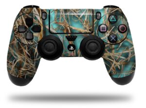 wraptorskinz skin compatible with sony ps4 dualshock controller playstation 4 original slim and pro wraptorcamo grassy marsh camo neon teal (controller not included)