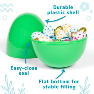 Prextex 3.5” Unfilled Easter Eggs Empty, 36 pcs - Empty Plastic Eggs Fillable with Candy, Presents for Toy Basket - Easter Decorations, Toy Egg Basket - Boys and Girls