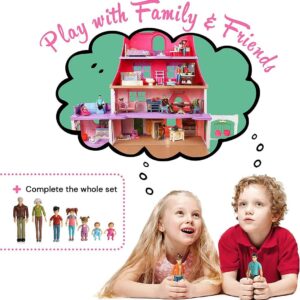 Beverly Hills Doll Collection TM Sweet Li'l Family Dollhouse People Set of 2 Action Figures Set Mom and Dad, Doll House Accessories for Toddlers