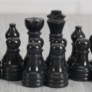 Radicaln Marble Chess Pieces Black & Multi Green 3.5 Inch King Figures Handmade 32 Chess Figures - Suitable for 16-20 Inch Chess Game - Board Games