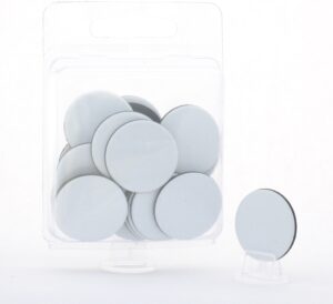 hedral value pack of 24 - dry erase - reusable - blank 1" circle board game chits tiles counters markers diy d&d