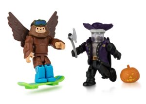 roblox action collection - headless horseman + bigfoot boarder: airtime two figure bundle [includes 2 exclusive virtual items]