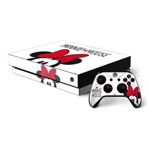 skinit decal gaming skin compatible with xbox one x console and controller bundle - officially licensed disney minnie mouse design