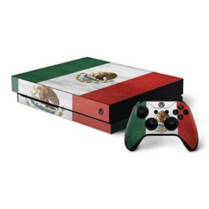 skinit decal gaming skin compatible with xbox one x console and controller bundle - originally designed mexico flag distressed design