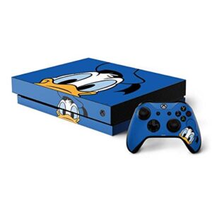 skinit decal gaming skin compatible with xbox one x console and controller bundle - officially licensed disney donald duck up close design