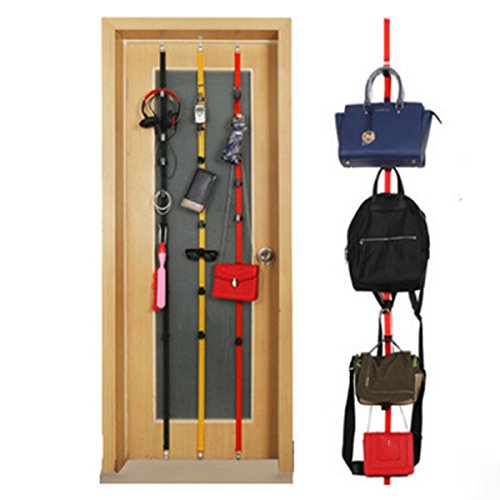 Spacehome@ 1 PCS/lot Over Door Straps Hanger Hooks Lanyard Hanger Adjustable Hat Bag Organizer Handbags/Purses/Scarves/Hats Rack (Orange)