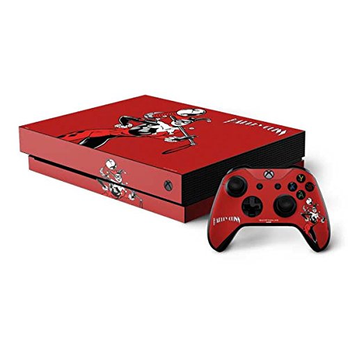 Skinit Decal Gaming Skin Compatible with Xbox One X Console and Controller Bundle - Officially Licensed Warner Bros Harley Quinn Portrait Design