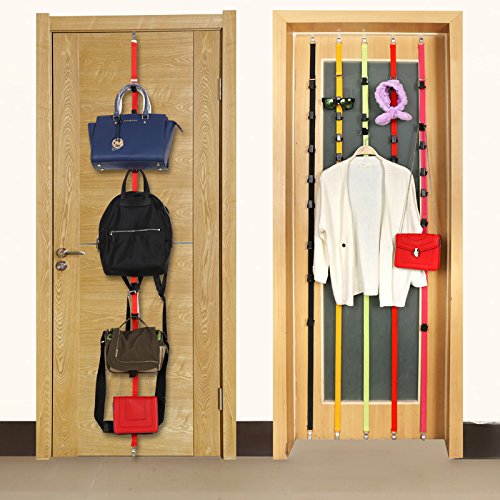 Spacehome@ 1 PCS/lot Over Door Straps Hanger Hooks Lanyard Hanger Adjustable Hat Bag Organizer Handbags/Purses/Scarves/Hats Rack (Orange)