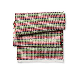 threshold red multi stripe table runner (72" x 14")