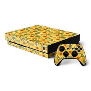 skinit decal gaming skin compatible with xbox one x console and controller bundle - officially licensed bouffants and broken hearts sunflowers design