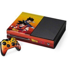 skinit decal gaming skin compatible with xbox one console and controller bundle - officially licensed dragon ball z goku & vegeta design