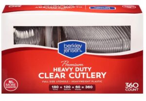 berkley jensen super premium heavyweight plastic cutlery, 360 ct. - clear