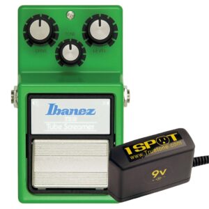 ibanez ts9 tube screamer bundle w/truetone 1 spot space saving 9v adapter