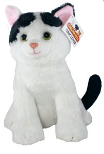 shelter pets series one: nibbles the cat - 10" white and black kitten plush toy stuffed animal - based on real-life adopted pets - benefiting the animal shelters they were adopted from