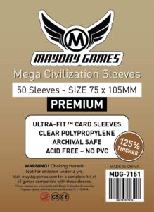 mega civilization sleeves (75x105mm) - 50 premium sleeves