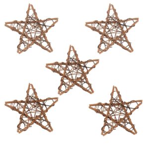 5pcs natural dried 6in star rattan handmade garland wreath xmas wedding home garden decor