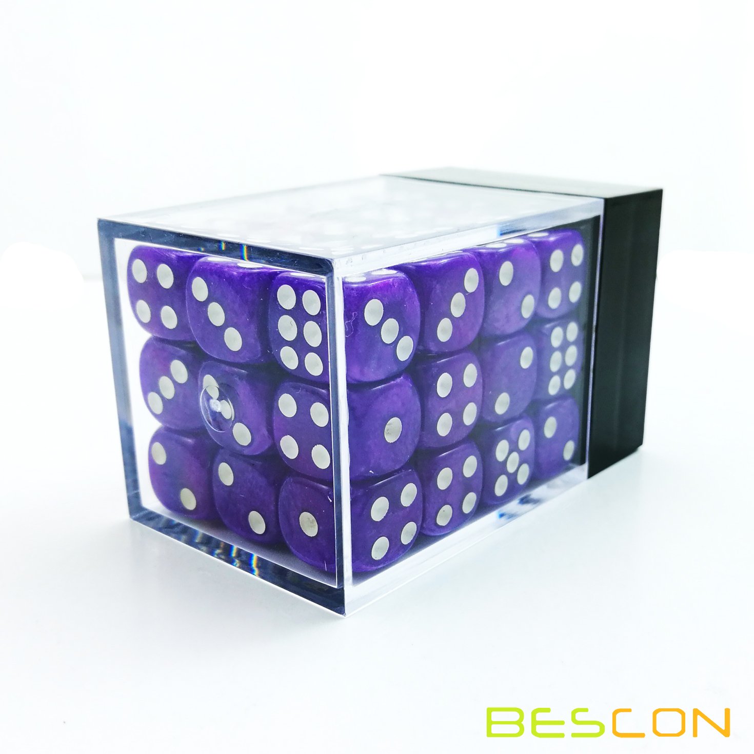 Bescon 12mm 6 Sided Dice 36 in Brick Box, 12mm Six Sided Die (36) Block of Dice, Marble Purple