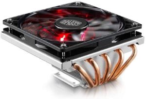 cooler master geminii m5 led - 2u low profile cpu cooler with 5 direct contact heatpipes & xtraflo 120 slim fire red led pwm cooling fan for intel amd rr-t520-16pk (geminii m5)