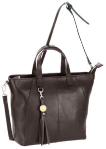 fashion women's high-end genuine leather tote handbag (brown)