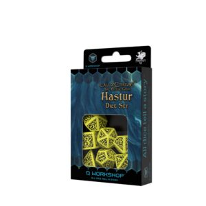 Q WORKSHOP Call Of Cthulhu The Outer Gods Hastur RPG Ornamented Dice Set 7 Polyhedral Pieces Yellow, Standard (15mm - 17mm)