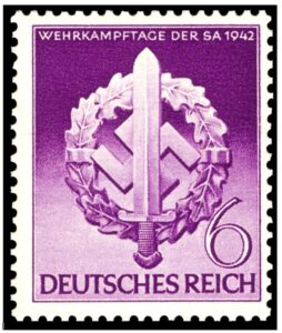 bubbacare 1942 third reich storm troopers postage stamp, catalog no 528 y