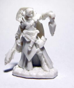 reaper miniatures christina, female cleric #77468 bones unpainted plastic figure