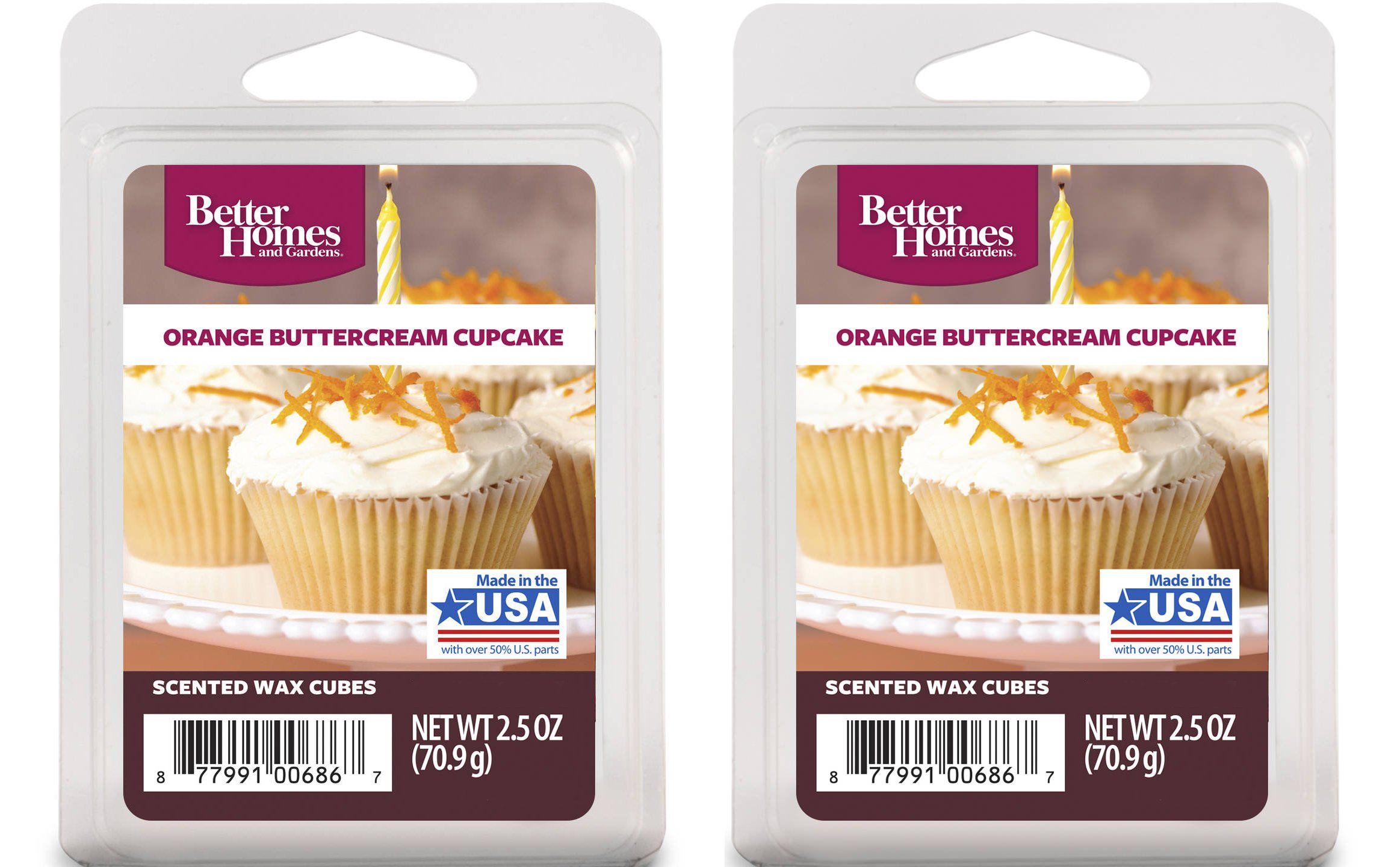 Better Homes and Gardens Multi Pack Scented Wax - Orange Buttercream Cupcake(2) Wild Berry Cheesecake(2)