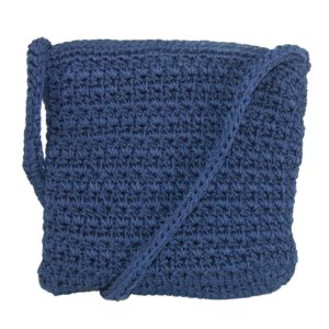 ctm® women's crochet crossbody handbag, navy