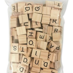 PERRIROCK 200 Pcs Scrabble Letters - 2 Complete Sets 200 Pcs in 1 Pack - Wood Tiles - Great for Crafts, Letter Tiles, Spelling by Clever Delights