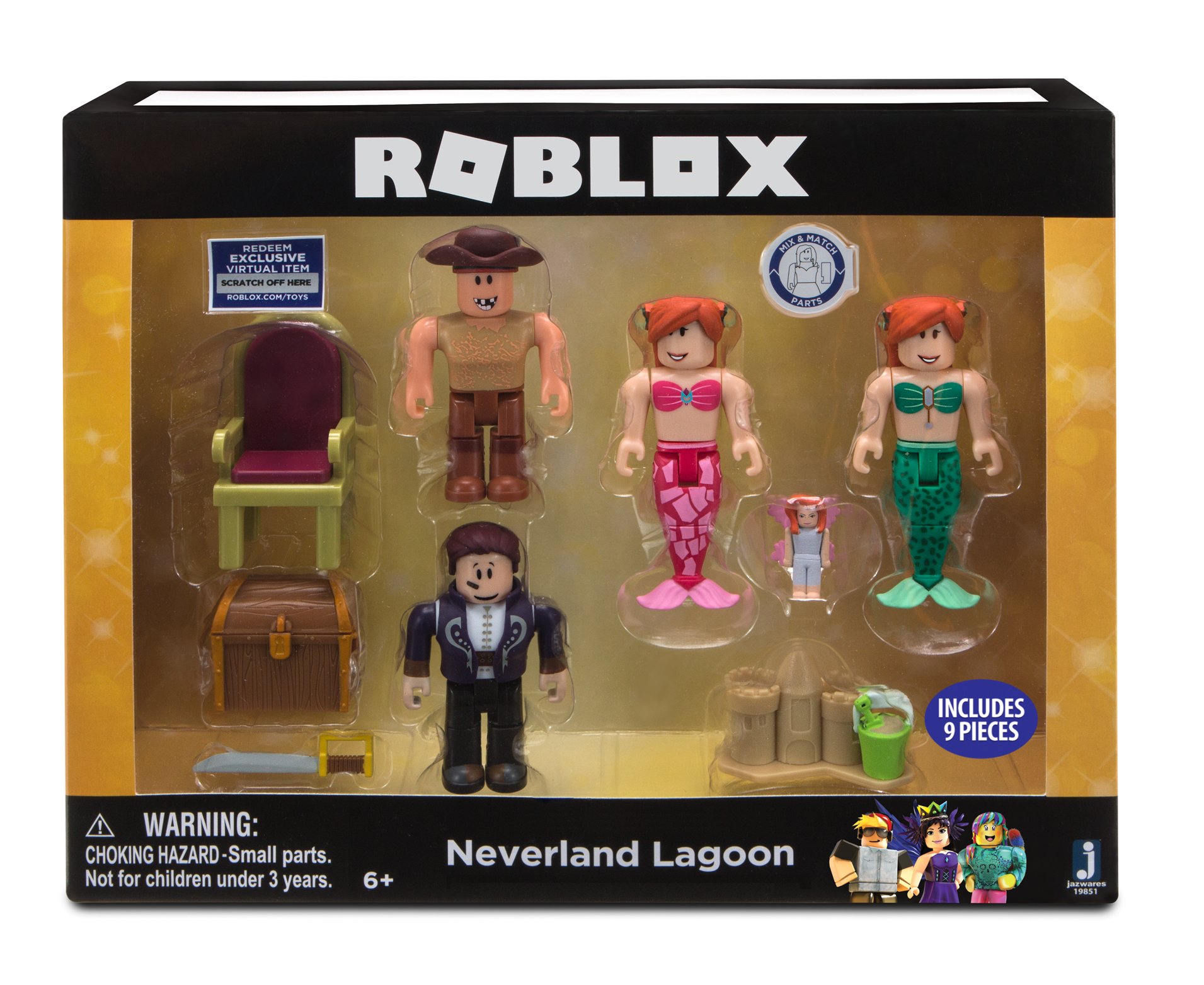 Roblox Celebrity Collection - Neverland Lagoon Four Figure Pack [Includes Exclusive Virtual Item]