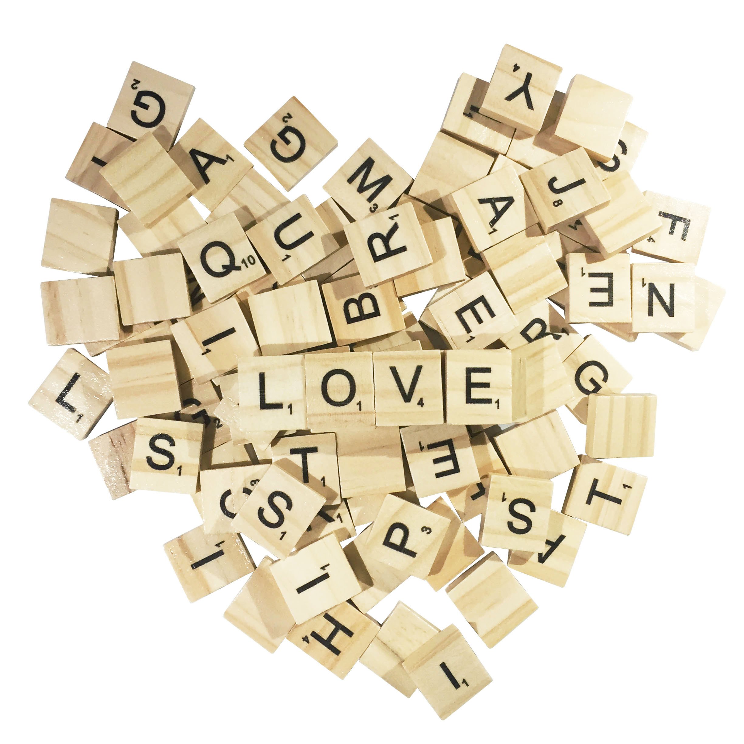 PERRIROCK 200 Pcs Scrabble Letters - 2 Complete Sets 200 Pcs in 1 Pack - Wood Tiles - Great for Crafts, Letter Tiles, Spelling by Clever Delights