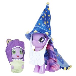 hasbro my little pony twilight sparkle and spike the dragon collector's series figures – star swirl the bearded outfit and spell book package for display