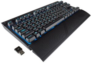 corsair k63 wireless special edition mechanical gaming keyboard, backlit ice blue led, cherry mx red - quiet & linear