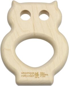 owl shaped maple teether - made in usa