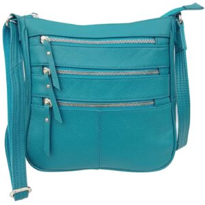 Leather Locking Concealment Crossbody Purse - CCW Concealed Carry Gun Bag, Turquoise, Size: 9.5 in. X 9.5 in. X 3 in.